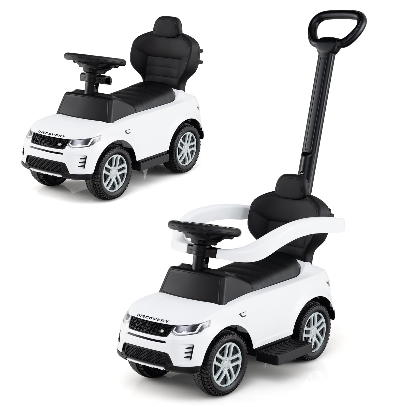 3 in 1 Push Car for Toddlers Licensed Land Rover Discovery Ride on Toy ...